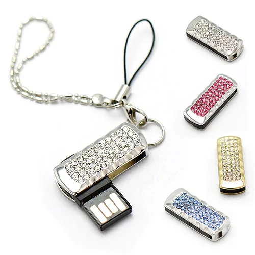 Crystal-Ultra-Thin-Waterproof-Rotating-Chain-Usb-Flash-Drive-64GB ...