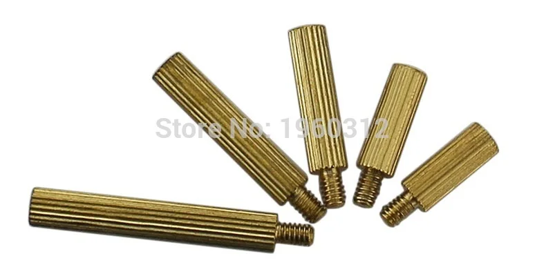 50pcs M2*L+3 L=3mm to 30mm 2mm male to female thread Brass Round ...