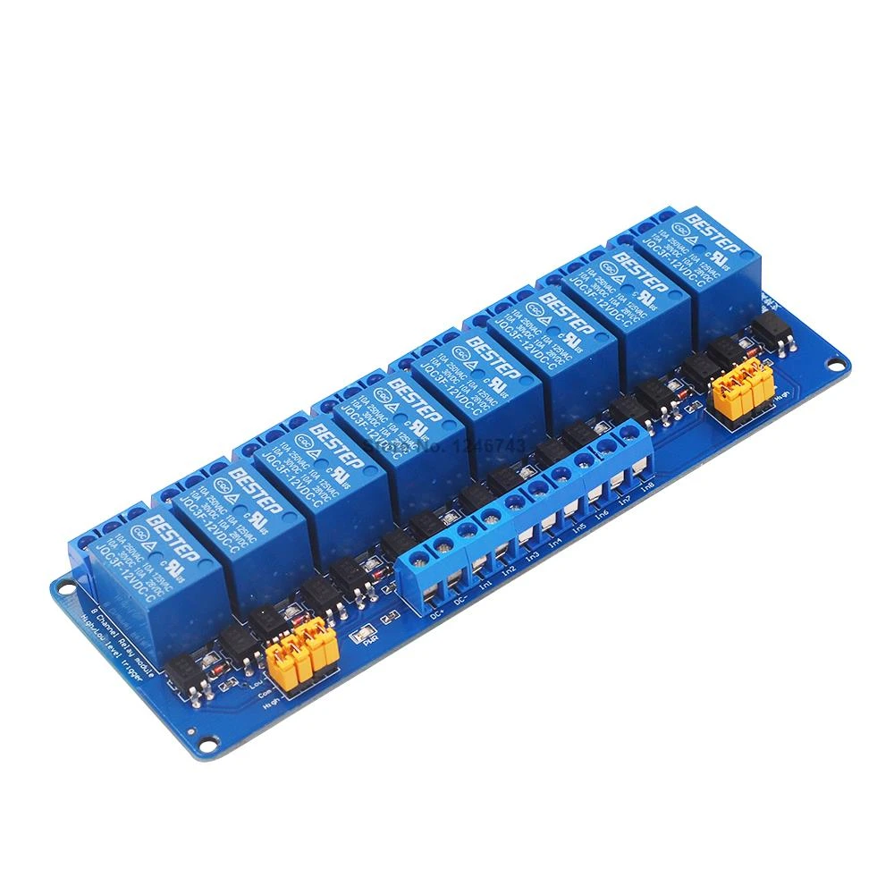3.3v 5v 12v 24v 8 Channel Relay Module High And Low Level Trigger Dual Optocoupler Isolation ...