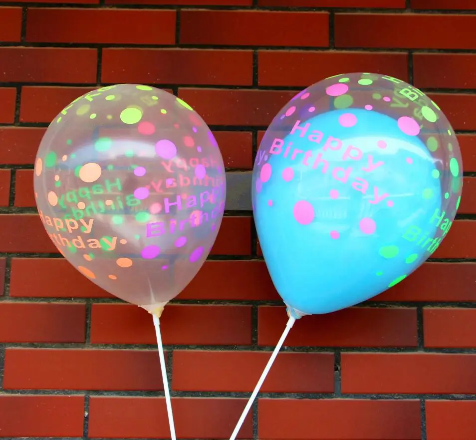 10pcs 12 inch Latex Clear Balloons Happy Birthday Wedding Party ...