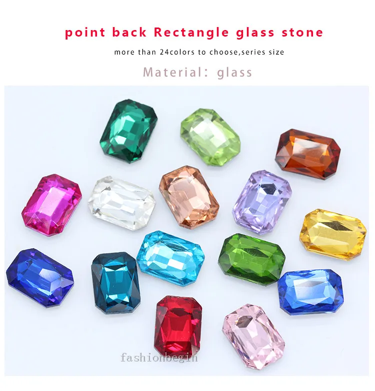 Craft Supplies & Tools 1pc Glass Jewel 18x25mm Octagon Faceted Diamond ...
