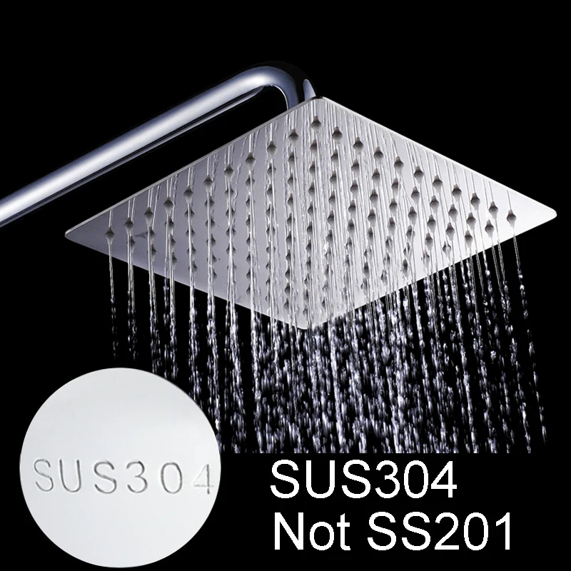 SUS304-Stainless-Steel-Rainfall-Shower-Head-Chrome-Plated-8-10-12 ...