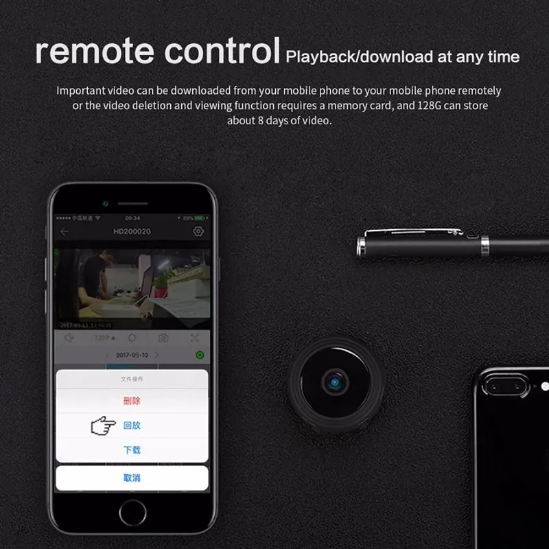 Микро wifi мини-камера HD 720P с приложением для смартфона и ночным ...