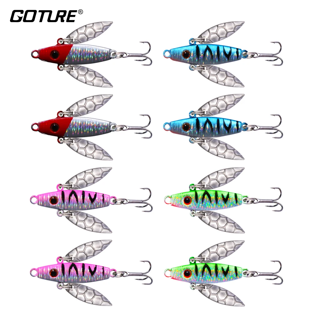 Goture 8pcs 7.3g 52mm Winter Ice Fishing Lure Spinnerbait Metal Spoon Leurre Bait Balancer for ...