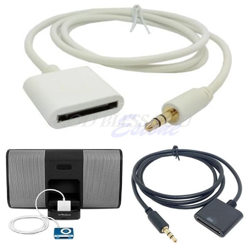 1 PC Stereo 3.5mm 30 Pin AUX Input Dock Connector Cable Adapter For ...