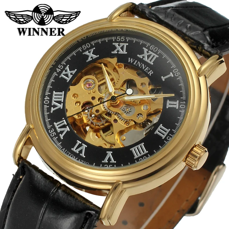 WRG8075M3G2 Forsining watch Winner automatic men gold color skeleton ...