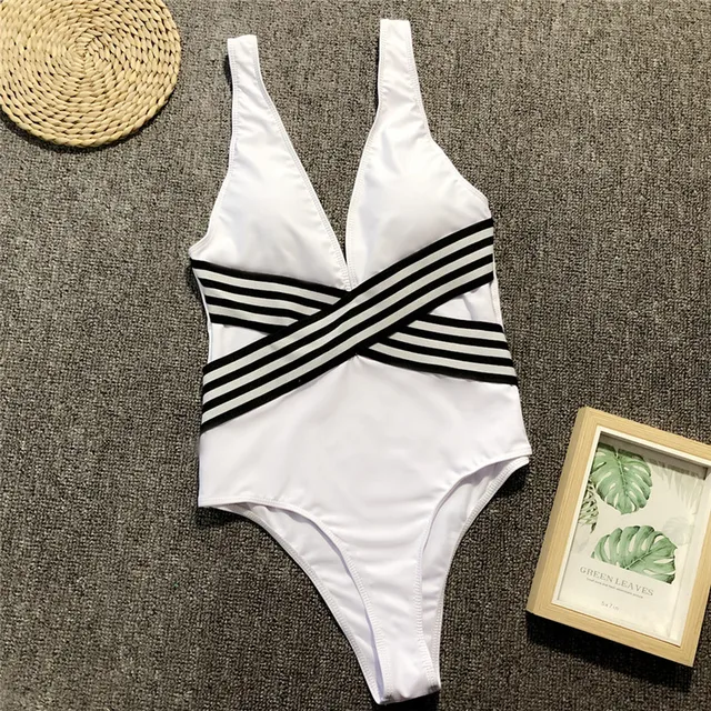 Bikinx Brazil Sexy Bodysuit One Piece Deep V Neck Bikini 2019 Highcut
