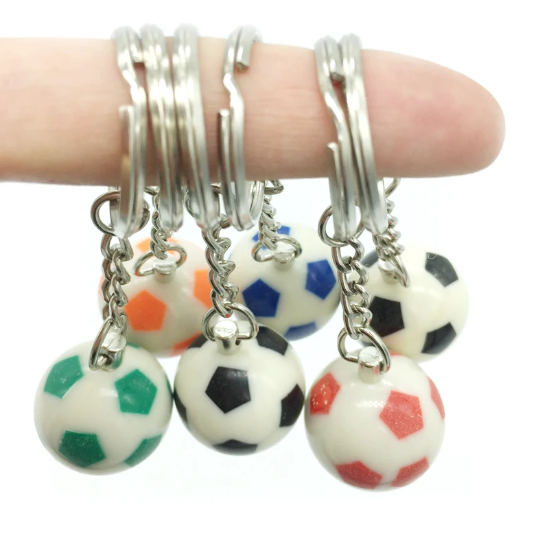 Free Shipping 16pcs Soccer Design Keychain 25mm Resin Football Key ...