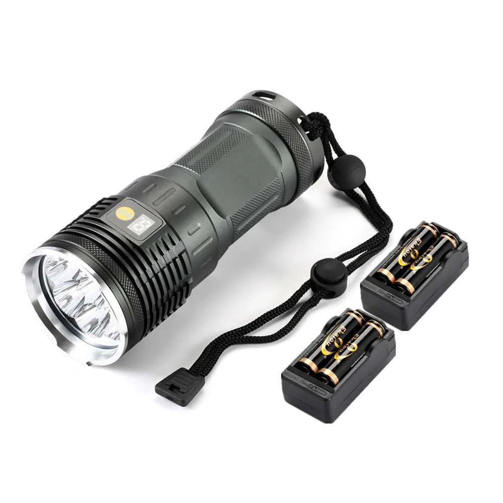 5000 Lumens Powerful LED Flashlight Torch Light 8x XM L L2 18650 ...