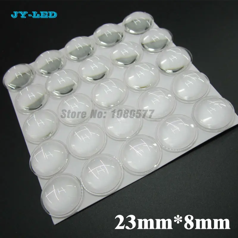 100pcs/lot LED Lens 23mm 60 Degree semi circle Plano convex Optical ...