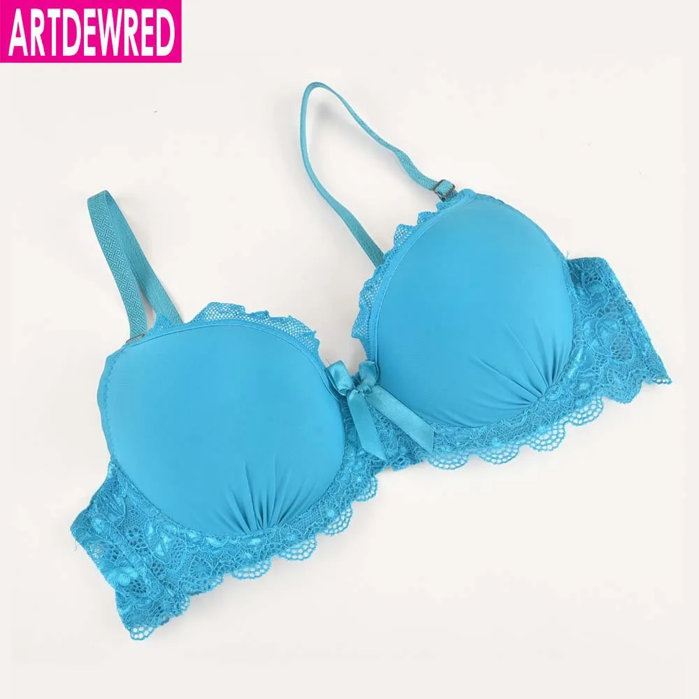 Sexy lace up fluorescence Color push up bra women lingerie Big size bra ...