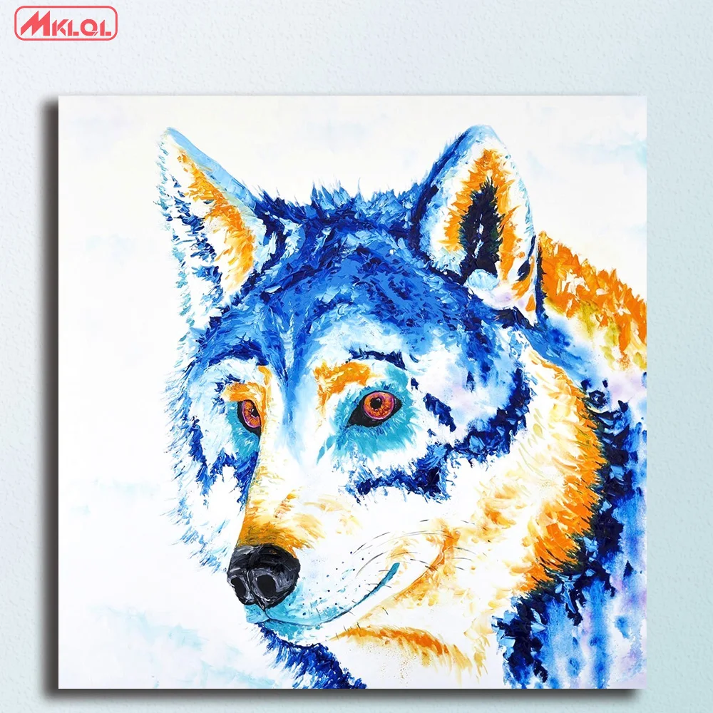 Aliexpress.com : Buy Large size wolf Oil Painting Wall Art Picture ...