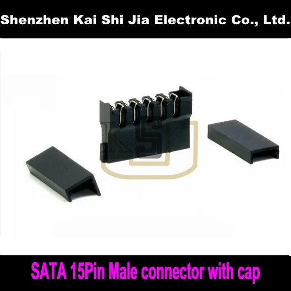 50 PCS/ lot SATA 15Pin Male Crimp connector with 90 degree or 180 ...