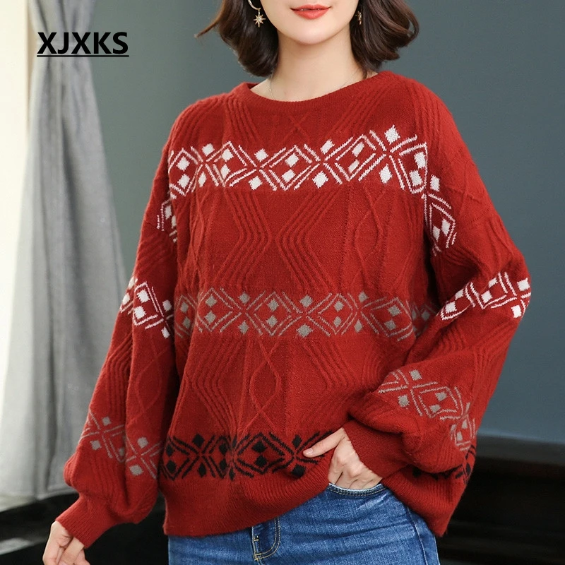Xjxks Autumn And Winter 2019 New Fashion Women Christmas Sweater Loose