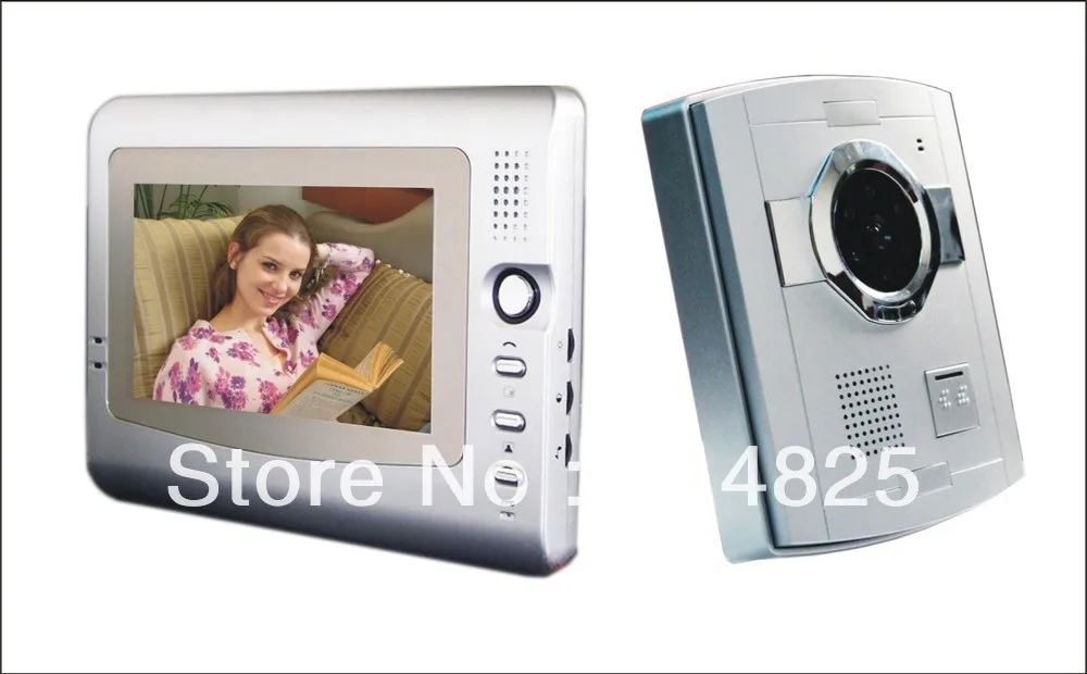 Free shipping 7 inch color handfree indoor monitor plastic camera video ...