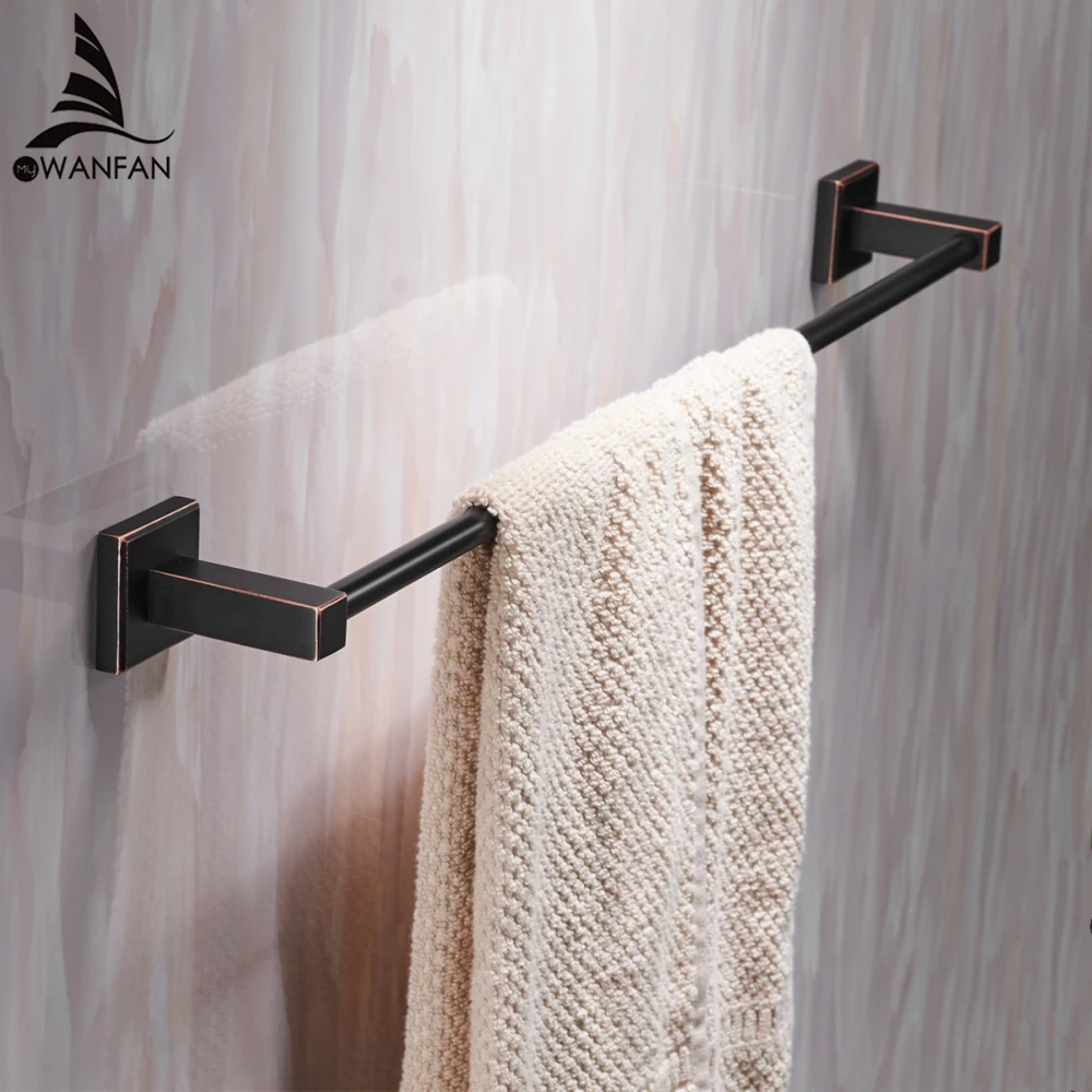 Towel Bars Modern Style Square Towel Bar Wall Mounted Solid Brass