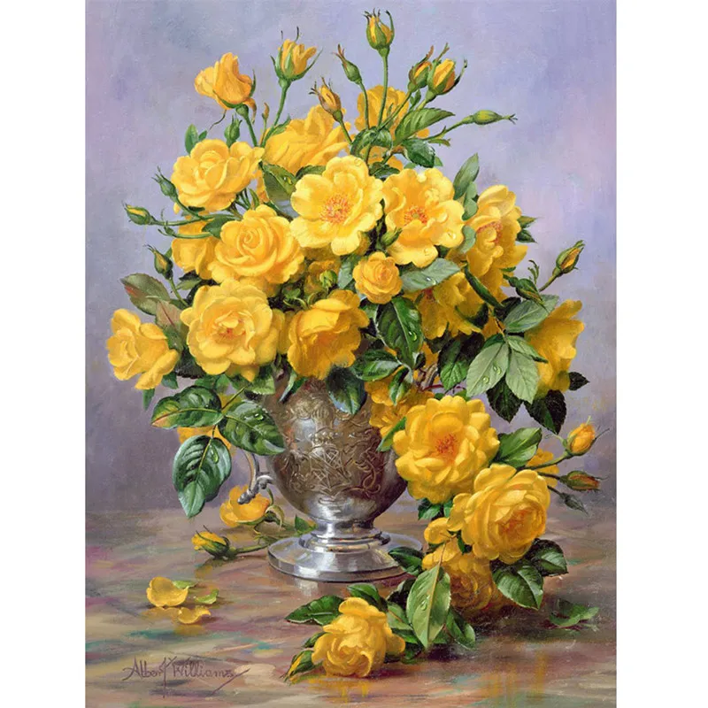 5d Diamond Embroidery Flower Diamond Cross Stitch Crystal Square ...