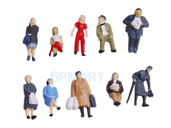 24pcs Painted Model Train People Figures Scale HO (1 to 87)-in Model ...