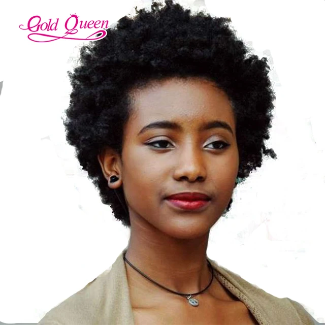 150 Natural Afro Hair Wigs Front Lace Brazilian Short Wigs For Black