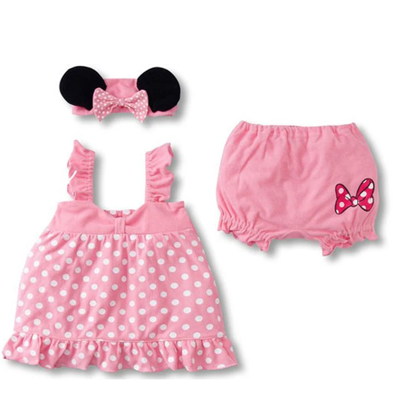 Baby Girls Summer Clothes Sets Minnie Mouse Clothing Set Sling Dot ...