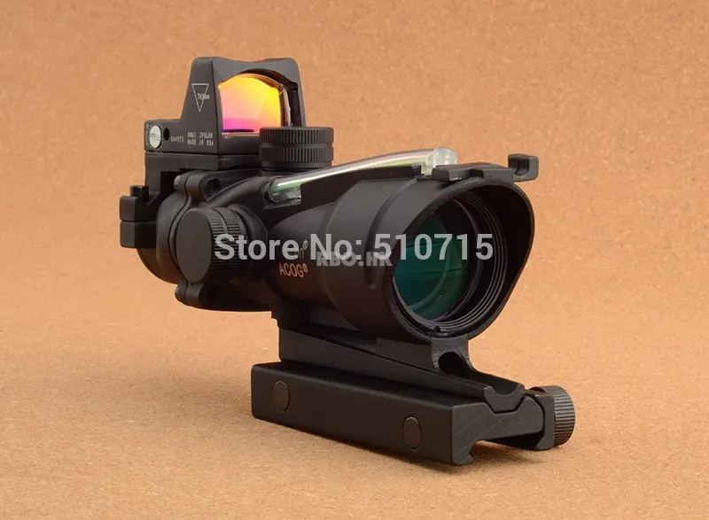 Tactical trijicon acog style red fiber optics 4x32 prism rifle scope ... Tactical trijicon acog style red fiber optics 4x32 prism rifle scope ...
