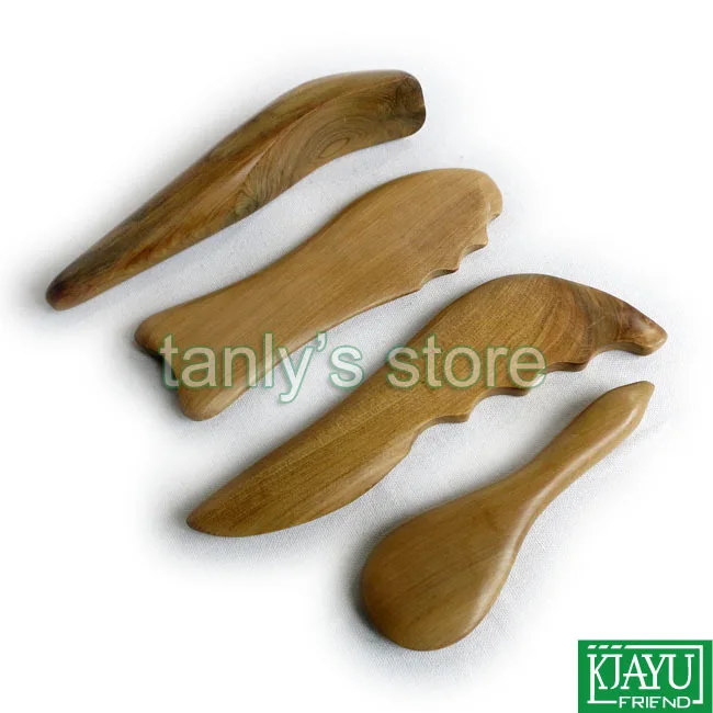 Buy T Gua Sha Chart And Bag Wholesale Scented Wood Beauty Face Massage Guasha