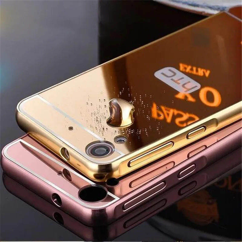 For Htc 816 Case Fashion Luxury Rose Gold Mirror Case Phone Back Cover ...