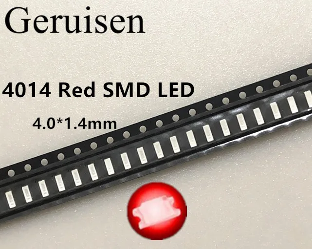 500PCS/ 4014 SMD LED RED 30mA 4.0*1.4*0.65mm super bright Free shipping ...