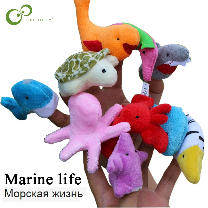 10pcs/set CartoonSea Life Finger Puppet Baby Plush Toys for Children ...