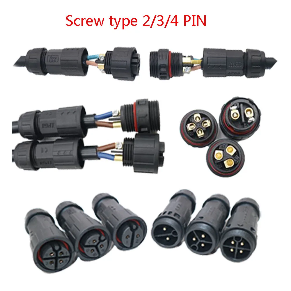 Screw lock type M19 Assembled Waterproof Electrical Cable Connector ...