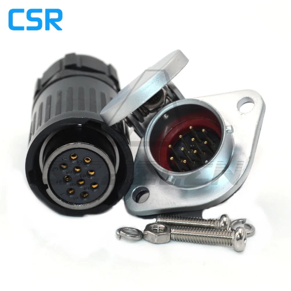 HP20 Series, Car 10 Pin Waterproof Connector Panel Mount, Male Female ...