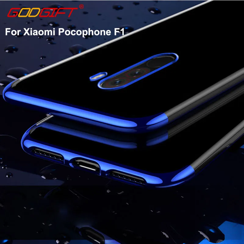 Godgift xiaomi pocofone f1 caso de silicone de luxo capa macia para ...