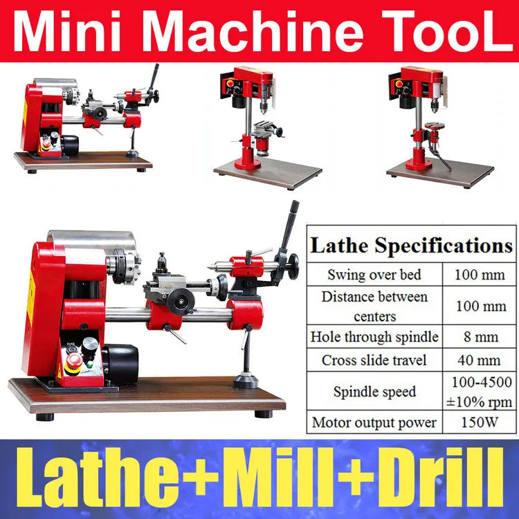 DIY Mini Lathe Mill Drill Machine Tool 3 in 1-in Lathe from Tools on ...