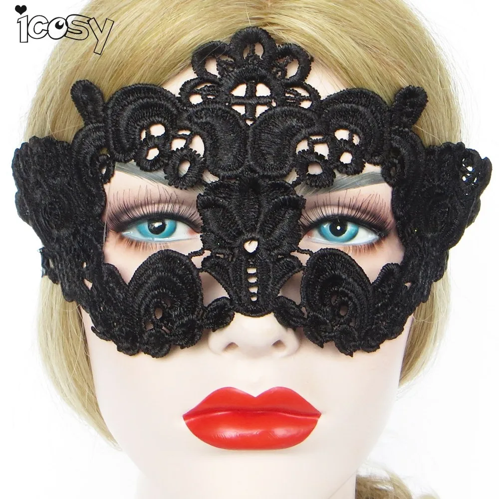 Halloween Vogue Masquerade Venetian Lace Masks Sexy Lady Black Owl Lace ...