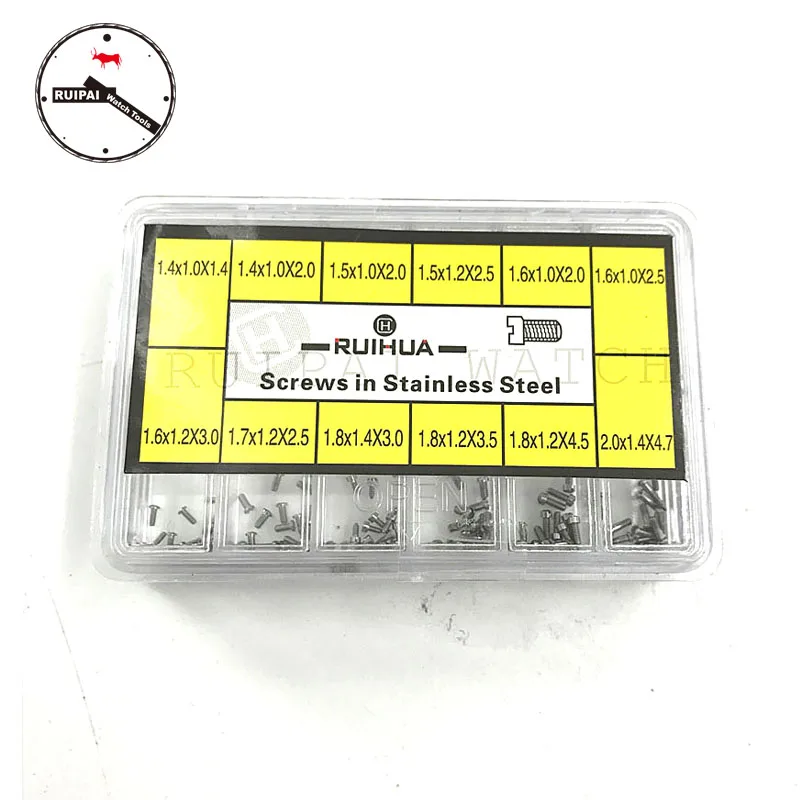 Stainless-Steel-Flat-Cap-Watch-Screws-Assort-Size-Watch-screws-for ...