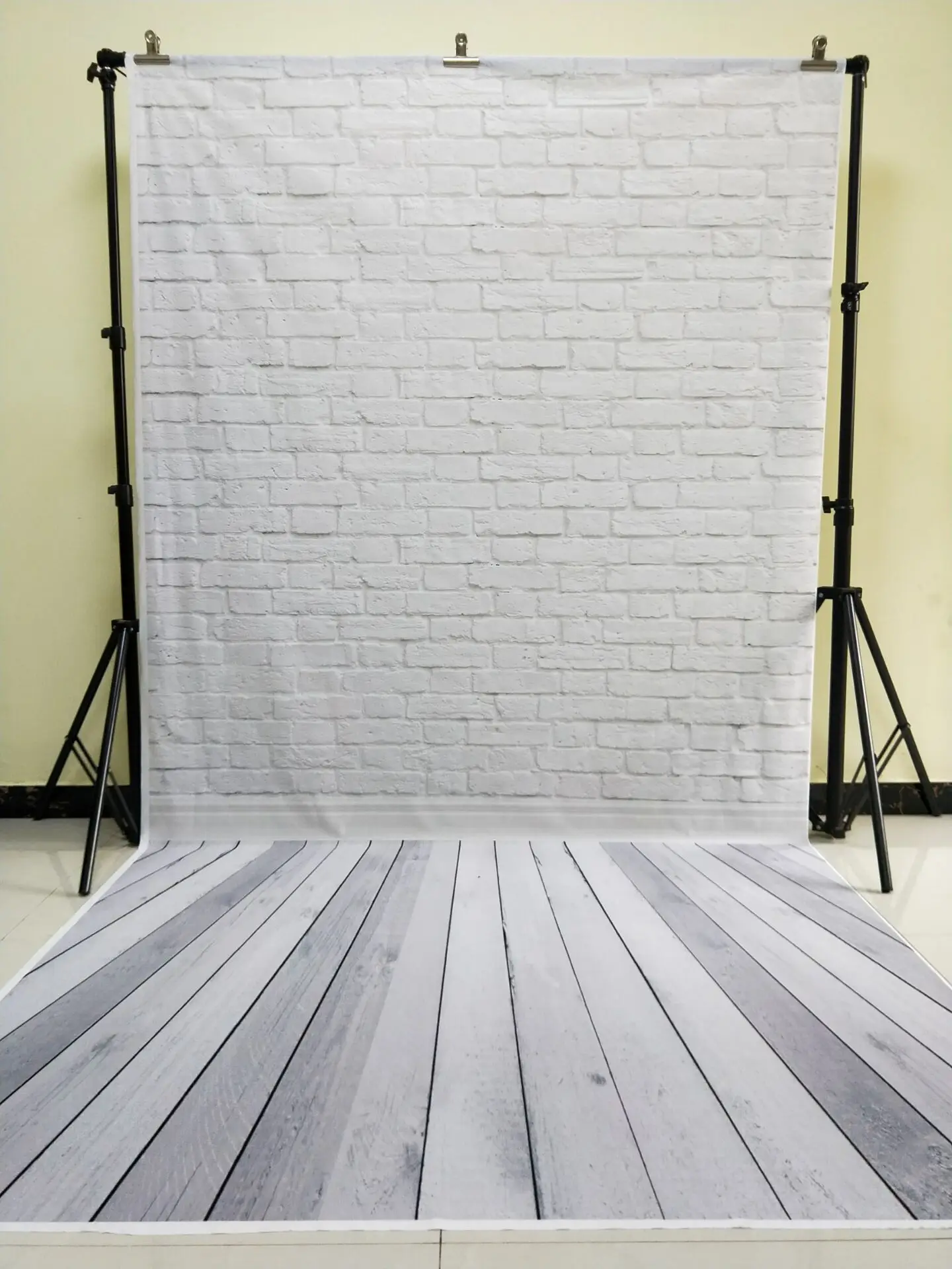 HUAYI 5x10ft Cotton Polyester White Brick Wall Photography Backdrop ...