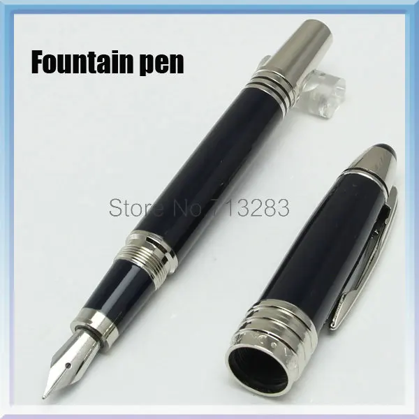 Luxury mb pen stationery mon 18K NIB fountain pen black resin silver ...