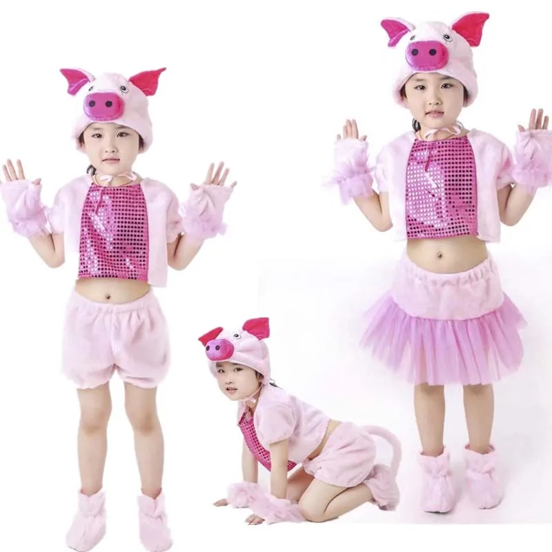 Free shipping New cut children pig costume Kids dance Cosplay pig ...