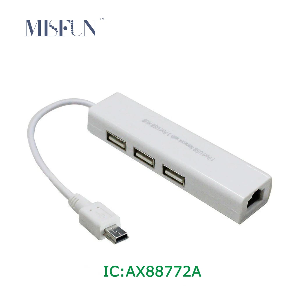 MINI USB HUB to RJ45 Adapter Network Card LAN Ethernet 10/100Mbps With ...