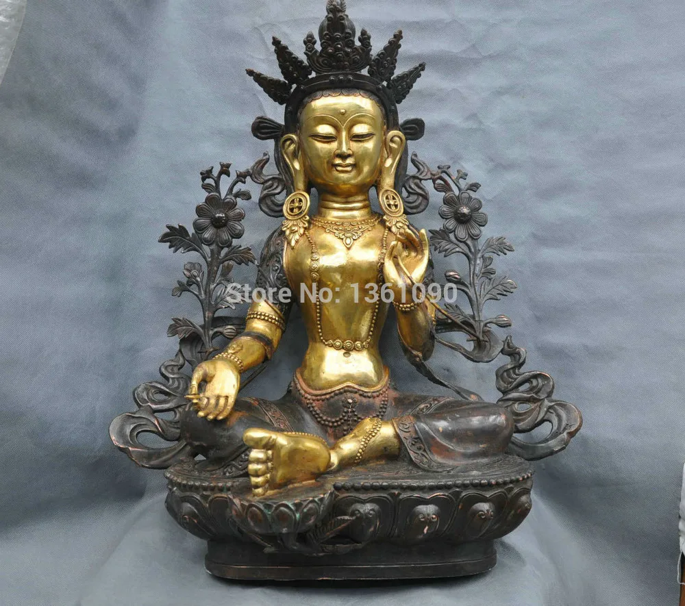 Xd Statue en Bronze de bouddha | Bouddhisme tibétain chinois, Tara vert, 28 pouces 001195 ...