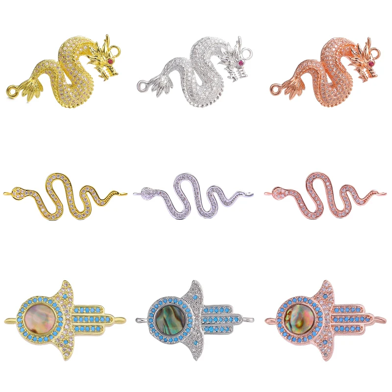 Juya-DIY-Talisman-Jewelry-Accessories-Micro-Pave-Zircon-Dragon-Snake ...