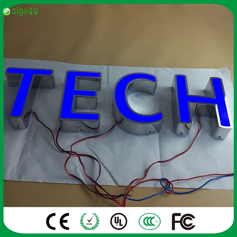 Mounted on the wall Outdoor Custom Steel Channel Sign 3D Led ...