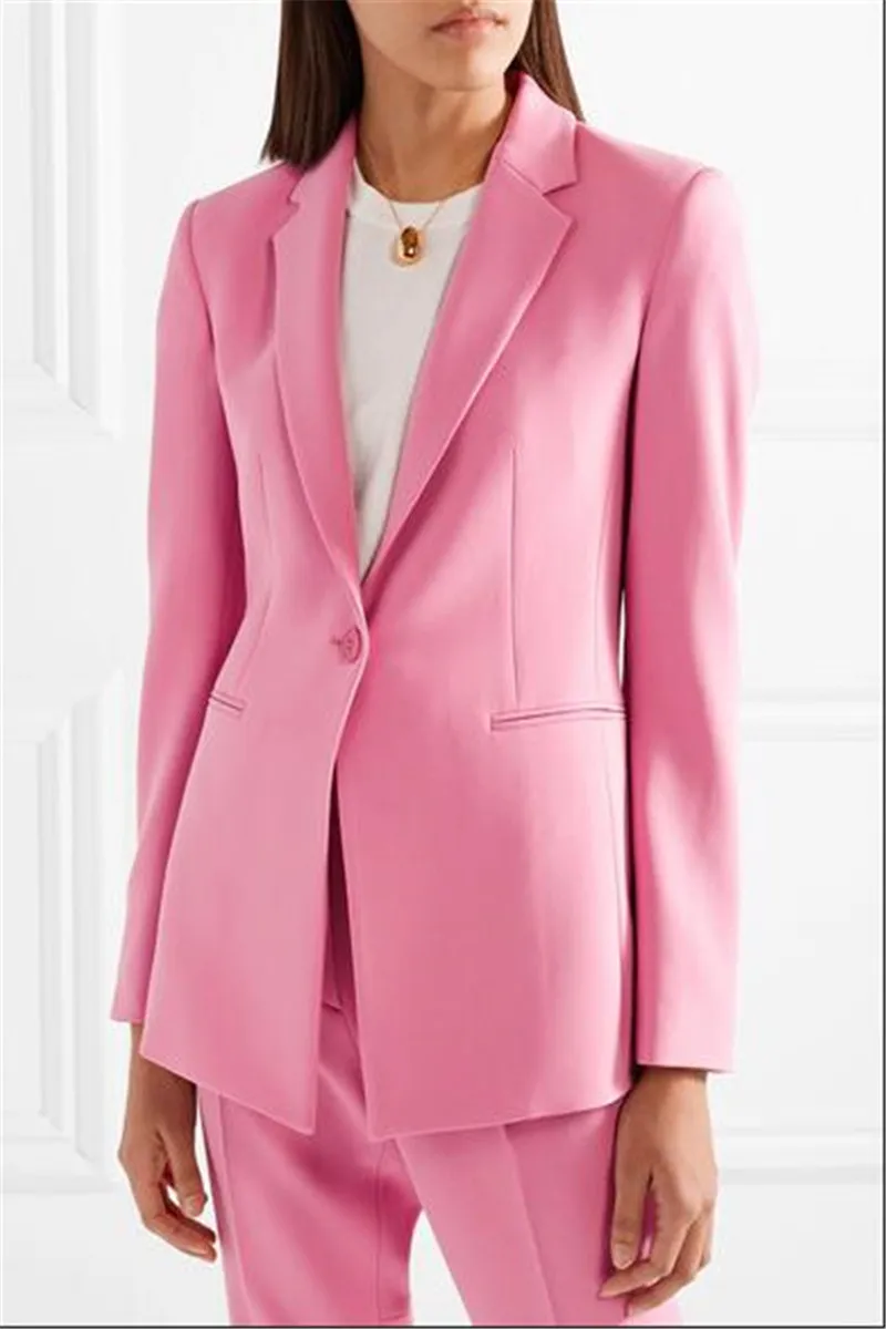 Traje profesional rosa con chaquetas y pantalones de oficina para mujer ...