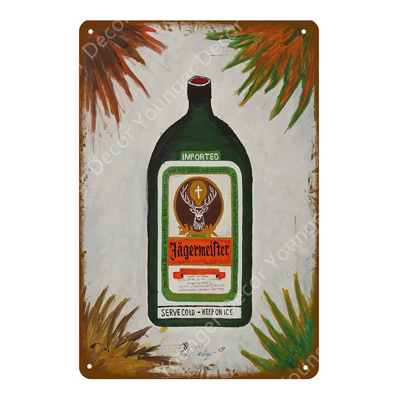 Jagermeister Deer Head Metal Poster Jager Bombs Wine Plate Vintage Wall ...