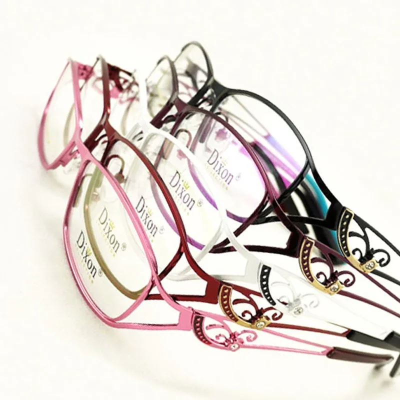 Gel Glitter Metal Half Rim Optical Prescription Eyeglasses Frames Women Glasses Rx Spectacle