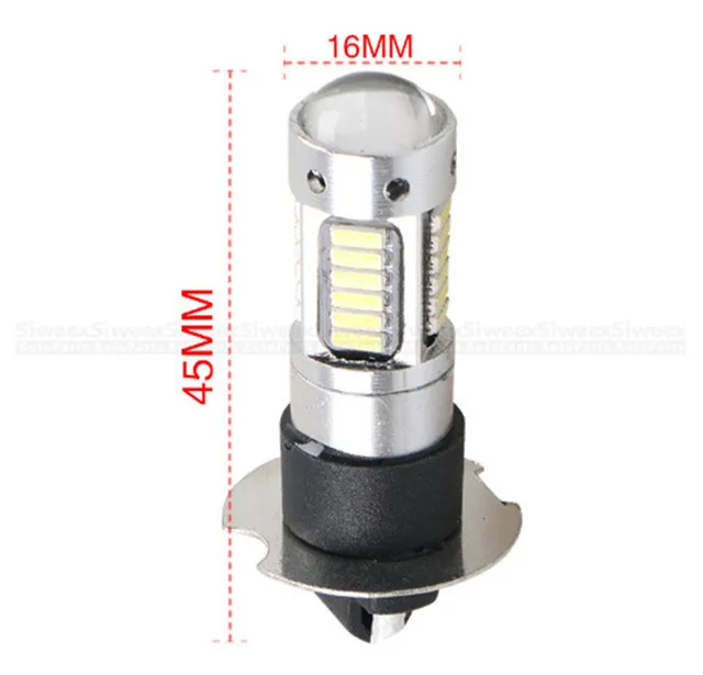 4114 Led Bulb 4014-SMD H3 LED Bulbs For Fog/DRL Lights - 6000K White ...