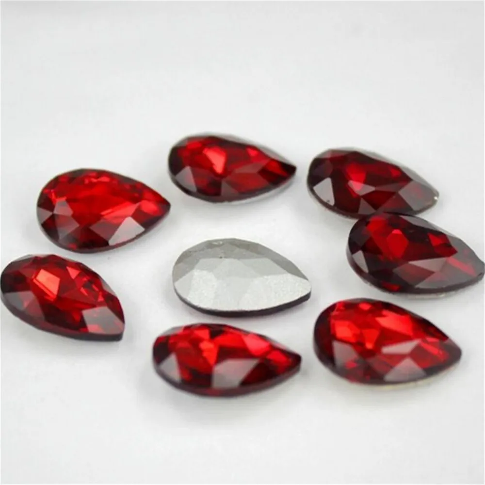 Loose Drop Pointback Crystal Rhinestones Diy Siam Red Color Shape ...