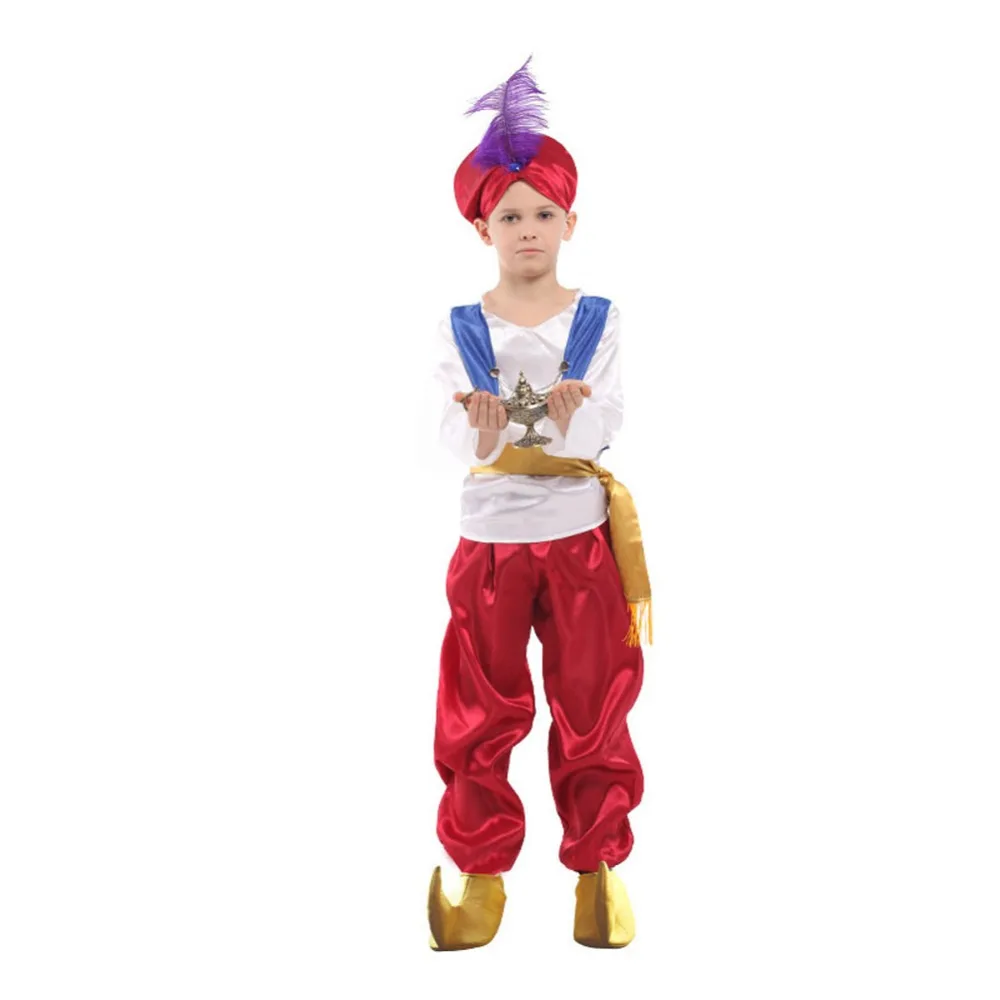 6 PCs Boys Arabian Prince Costume Exotic Uniform Halloween Cosplay ...