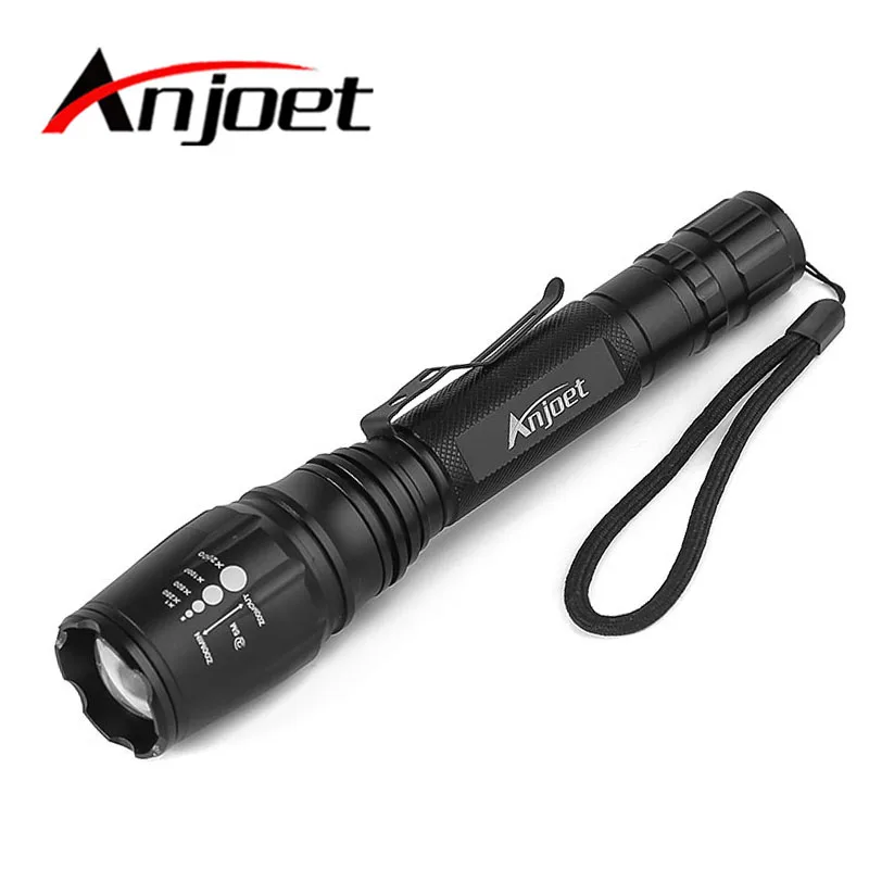 Anjoet Super Waterproof XML T6 LED Tactical Flashlight Zoomable Torch Lamp Light 5 Mode Use ...