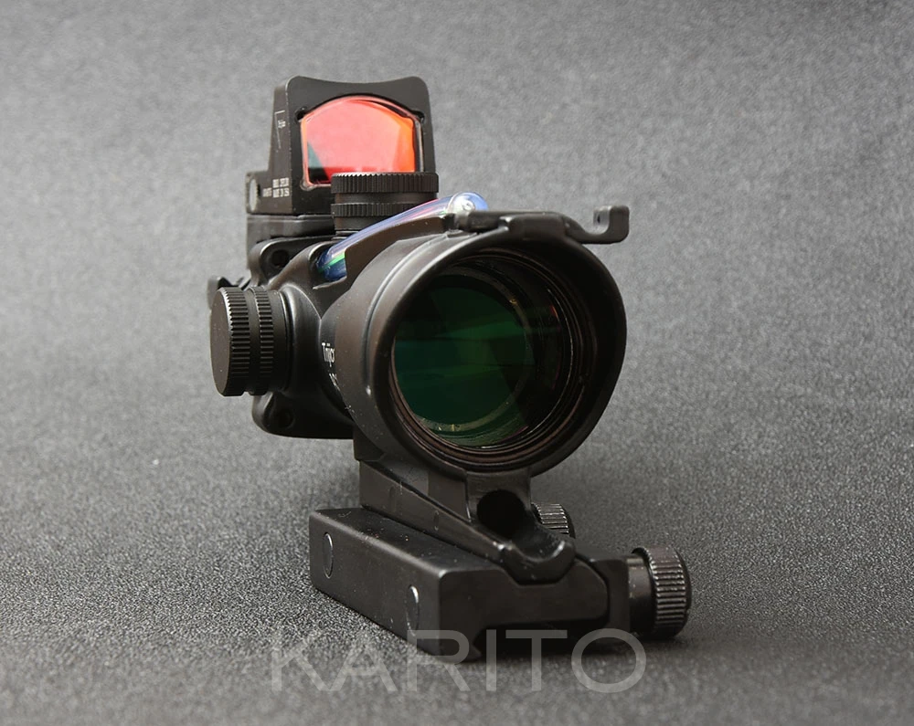 Tactical trijicon acog style red fiber optics 4x32 prism rifle scope ...